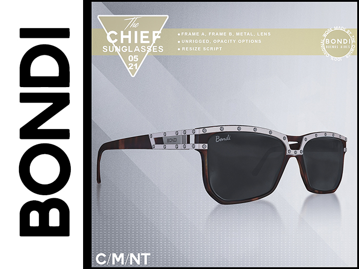 Second Life Marketplace Bondi The Chief Sunglasses Grayscale